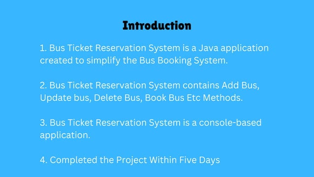 Bus Reservation System and Bus management system | PPT