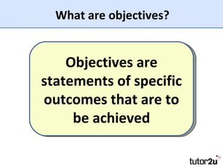 Introduction to Corporate and Functional Objectives | PPT