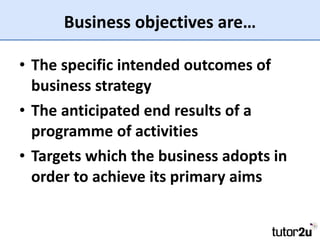 Introduction to Corporate and Functional Objectives | PPT