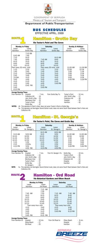 Bermuda Bus Schedule | PDF