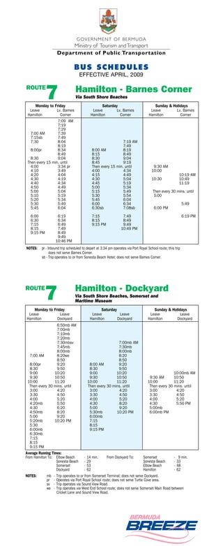 Bermuda Bus Schedule | PDF