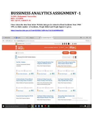 Bussine Analytics assignment ( Histogram, pie chart, bar chart etc) | PDF