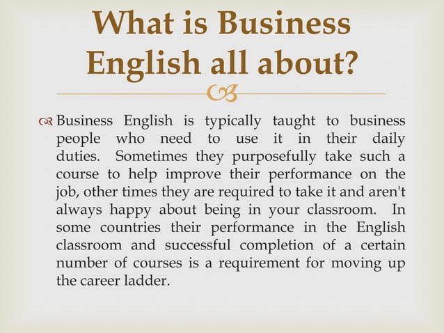 Bussiness in english | PPT