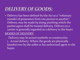 AUCTION SALE AND DELIVERY OF GOODS | PPT