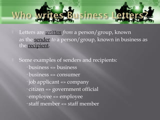 Bussiness letter | PPT