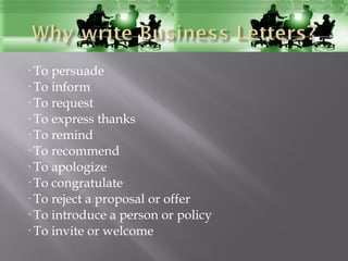 Bussiness letter | PPT