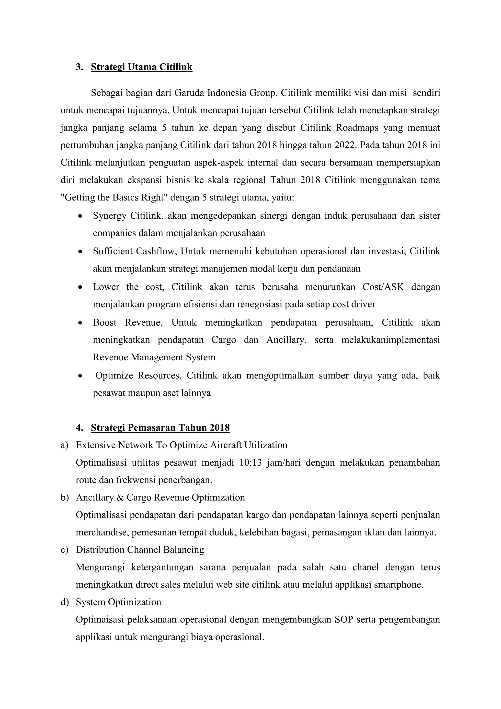 Bussiness plan dan grafik citilink | PDF