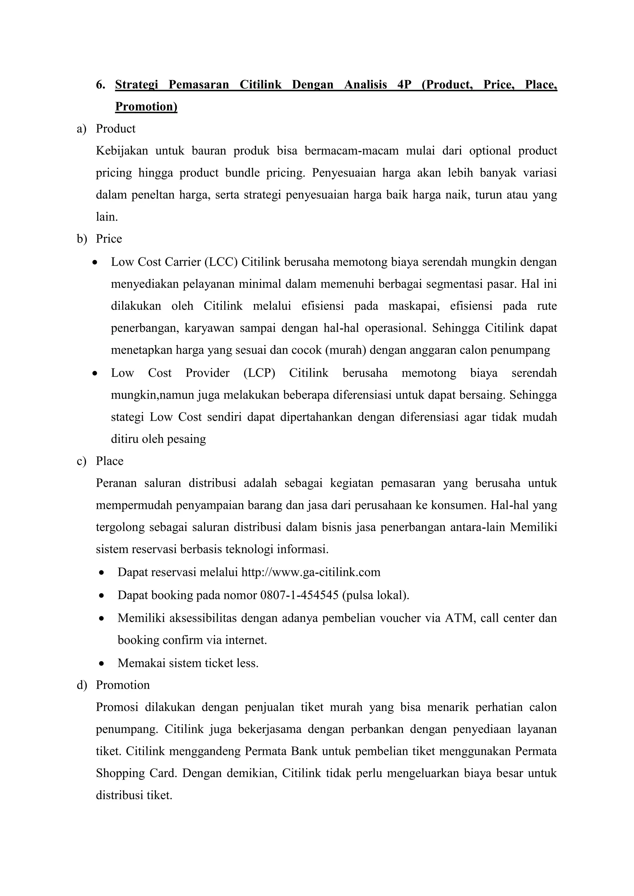 Bussiness plan dan grafik citilink | PDF