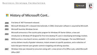 Bussiness strategy formulation -Microsoft | PPTX