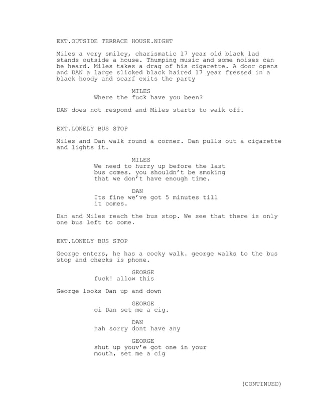 Bus stop first draft | PDF