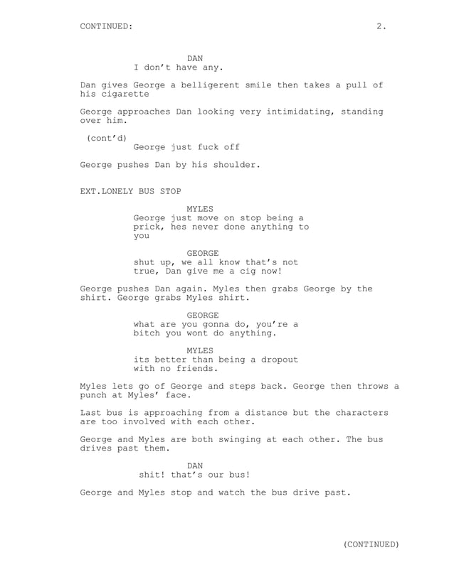 Bus stop script draft 2 | PDF