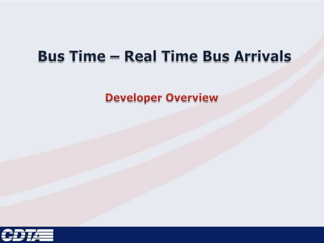 Bus time real time information | PPT