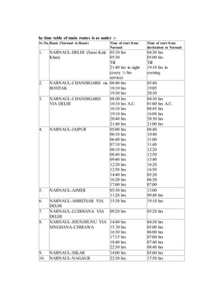 Bus time table | PDF