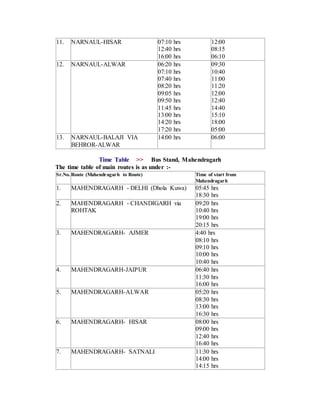 Bus time table | PDF