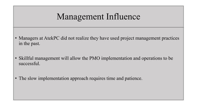 Project Management: Integrating a PMO Case Study by David Bustin | PPTX ...