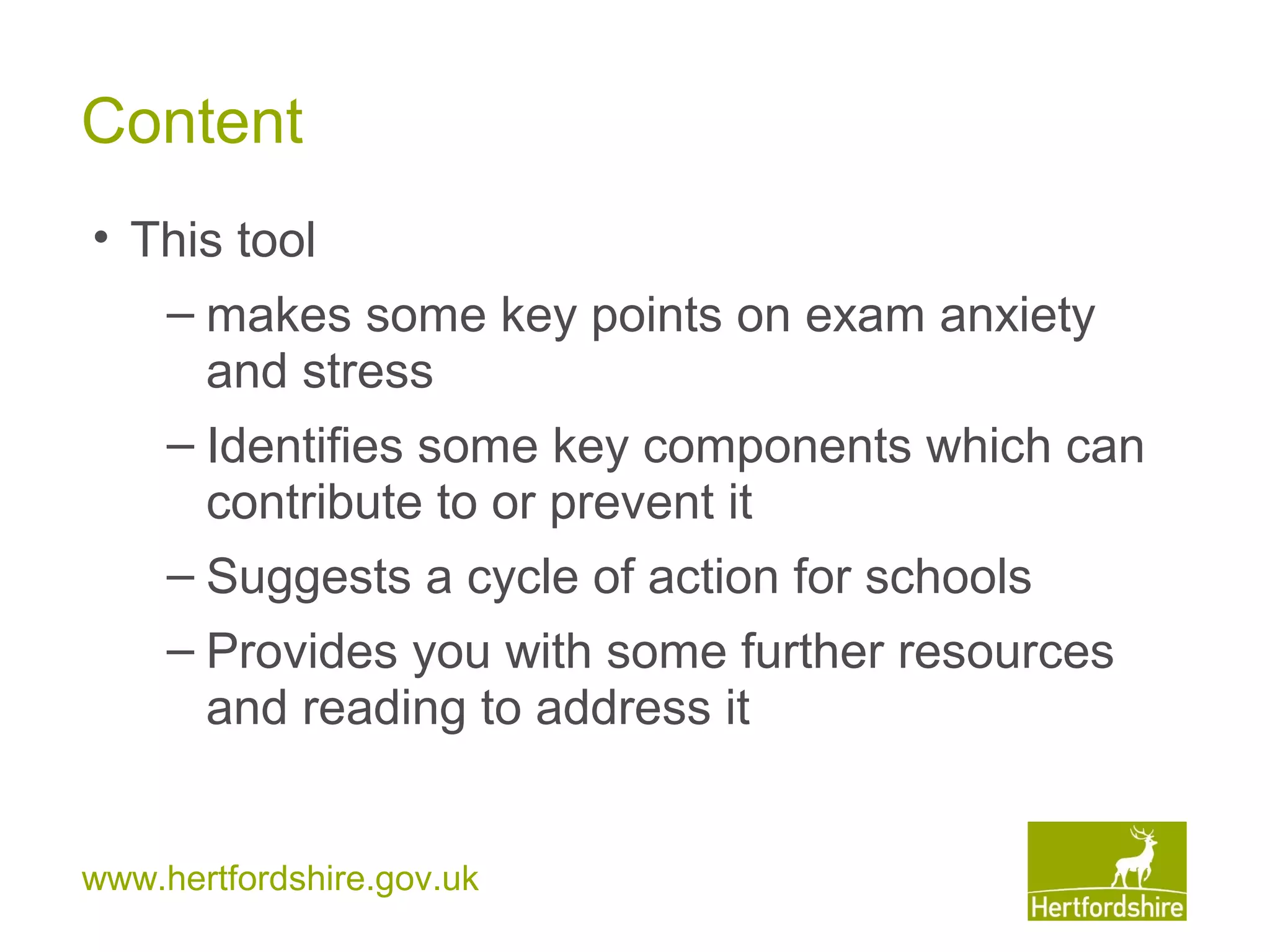 Busting exam stress - a system approach for schools | PPT