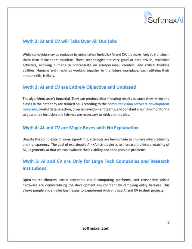 Breaking The Myths Common Misconceptions About Ai And Computing Vision Pdf