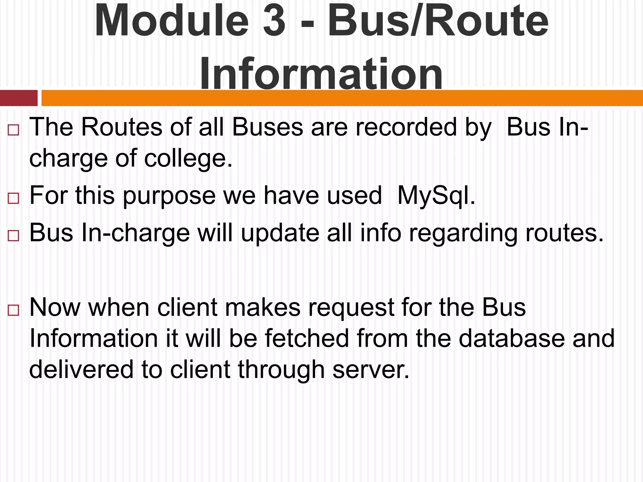 Bus tracking application in Android | PPTX