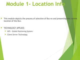 Bus Tracking Application in Android | PPT