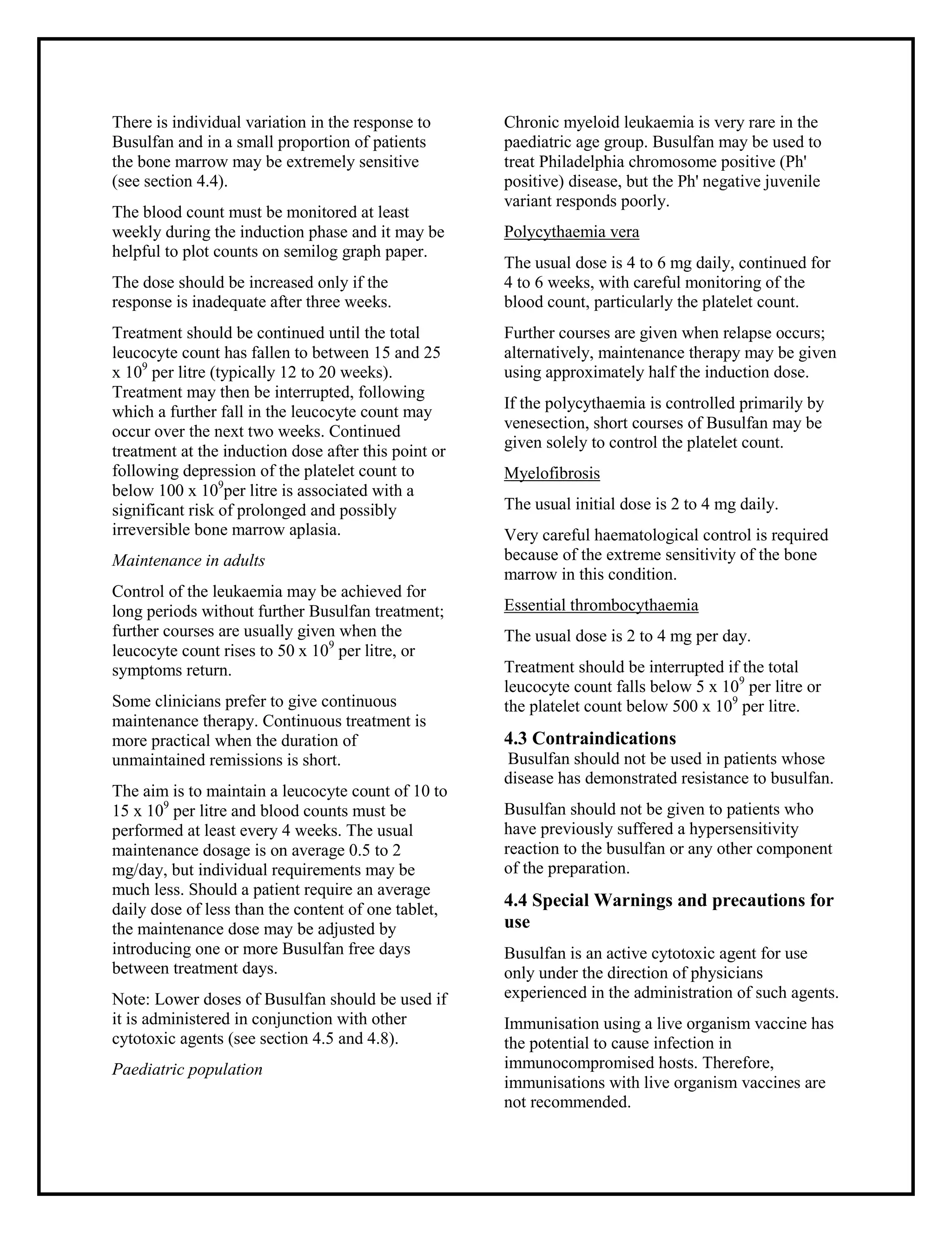 Busulfan 2 mg tablets smpc taj pharmaceuticals | PDF