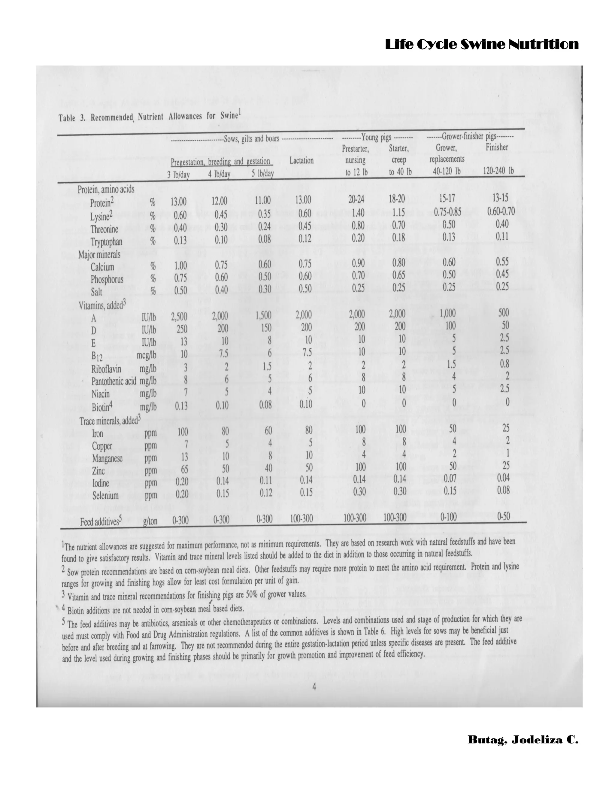 Life Cycle Swine Nutrition | PDF