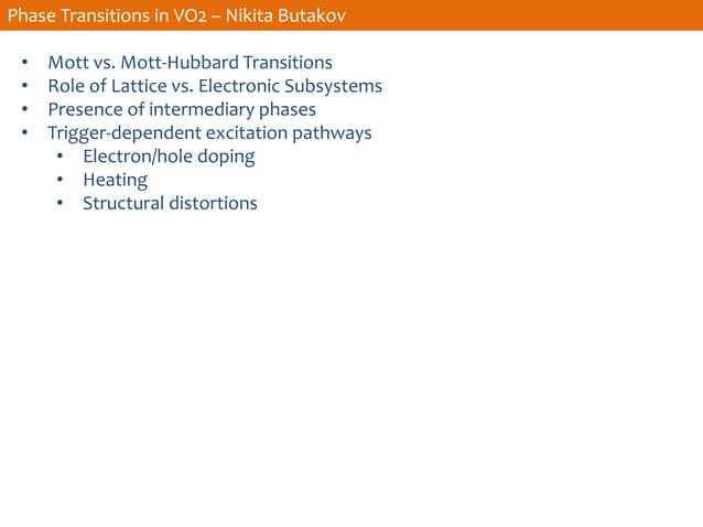 Phase Transitions in VO2 – Nikita Butakov | PPT