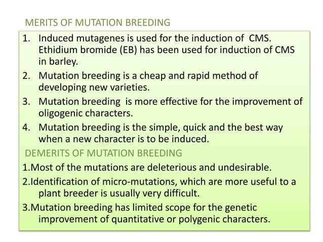 Mutation breeding | PPTX | Agriculture | Industries