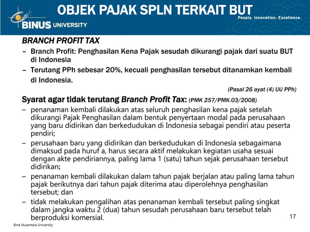 Bentuk Usaha Tetap Bina Nusantara Uni.ppt