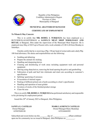 butcher.docx | Business Accounting & Finance | Business