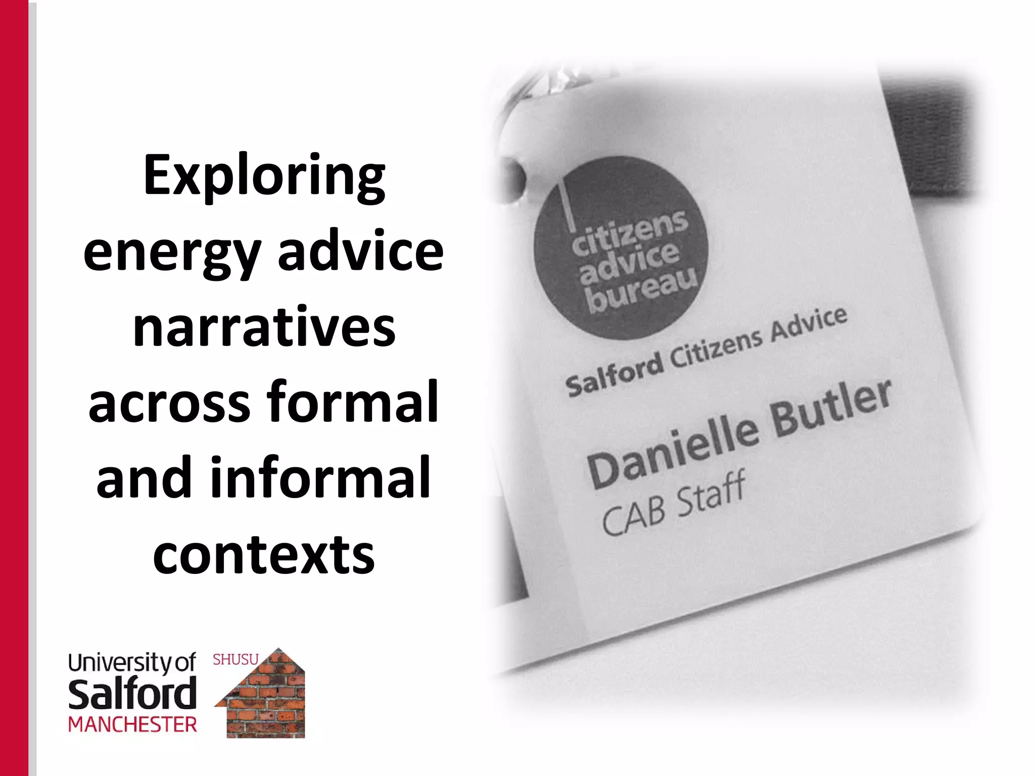 Community and communication: Exploring energy advice narratives across ...