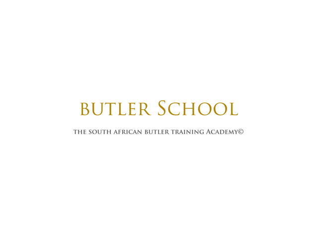 Butler Training Brochure | PPT