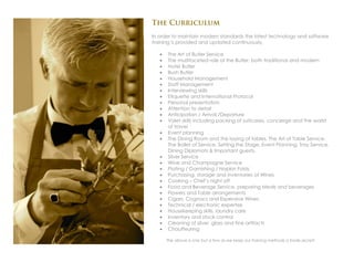 Butler Training Brochure | PDF