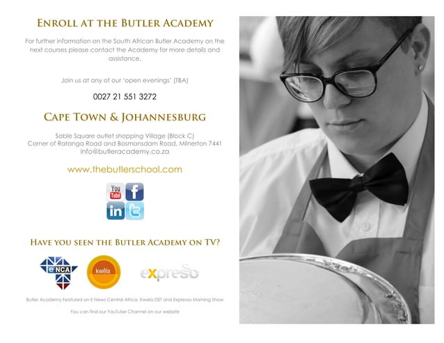 Butler Training Brochure | PPT