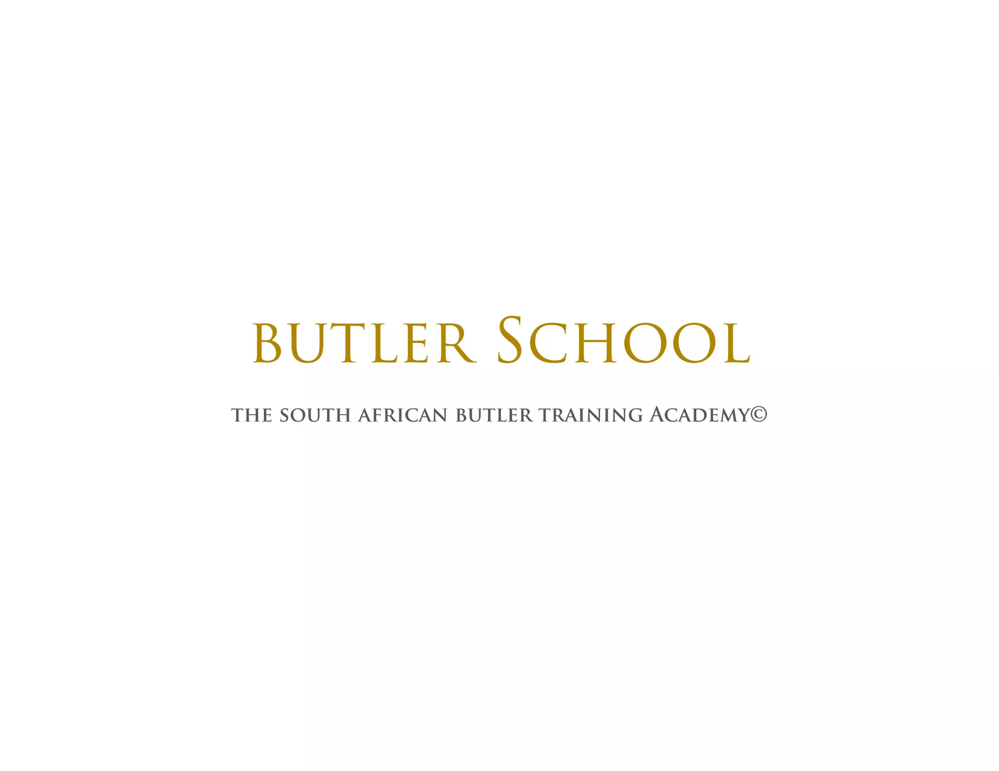 Butler Training Brochure | PPT