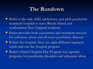 Butler Hospital | PPT | Medical Health