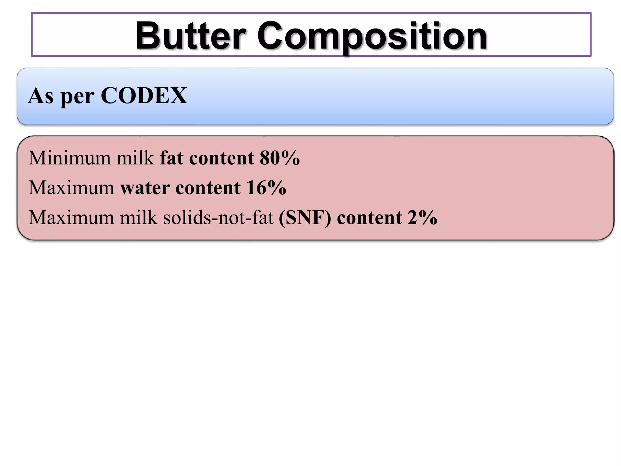 Butter: Manufacturing Process and Standard specifications | PPTX