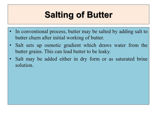 Butter: Manufacturing Process and Standard specifications | PPTX