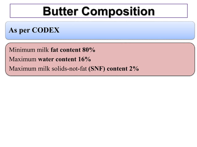 Butter: Manufacturing Process and Standard specifications | PPTX
