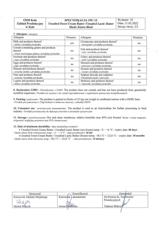 BUTTER manufacturer specification and details | PDF