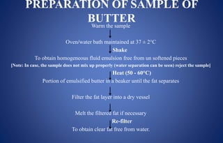 Butter Analysis | PPTX