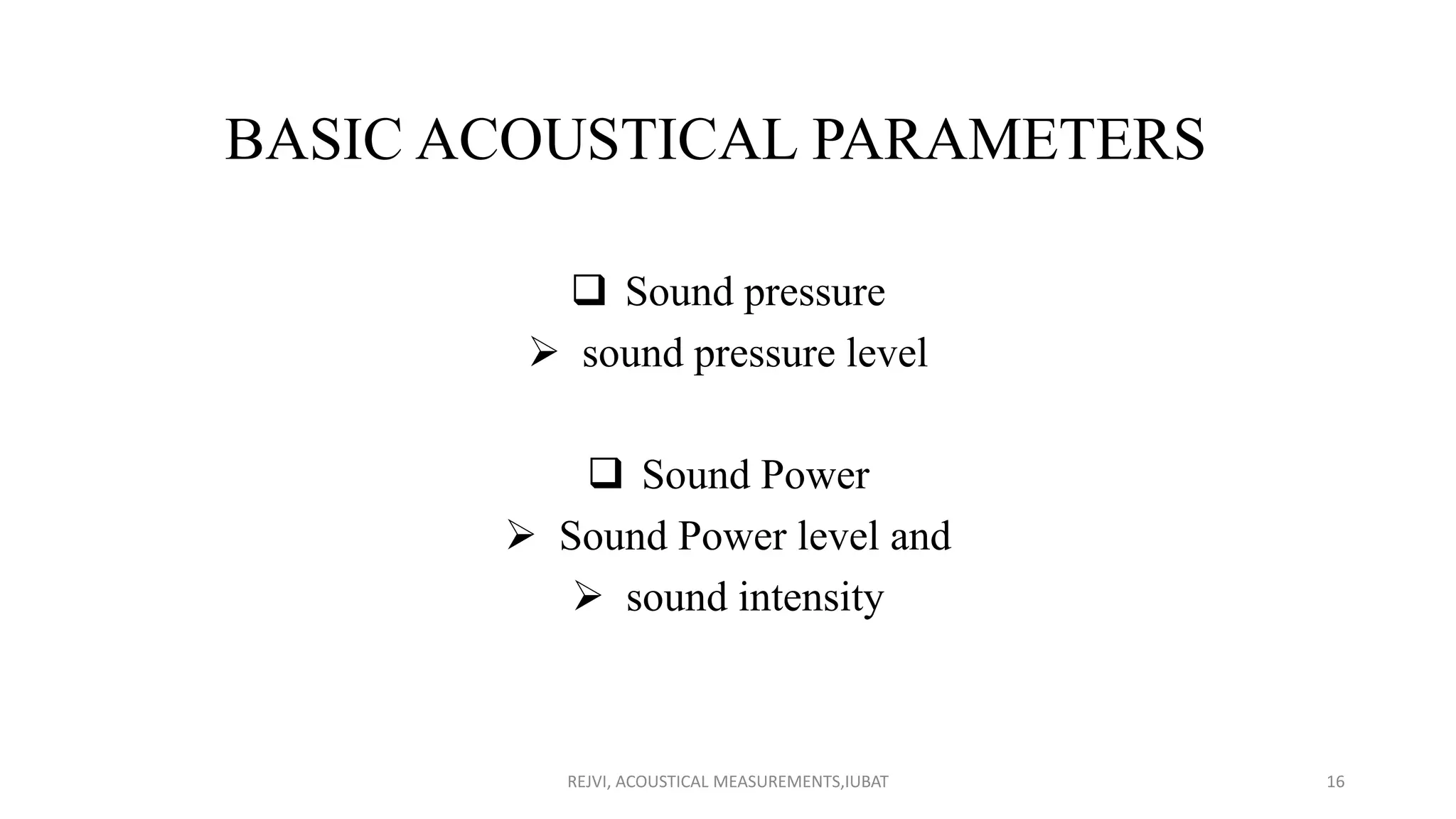 Acoustical Measurements | PPTX