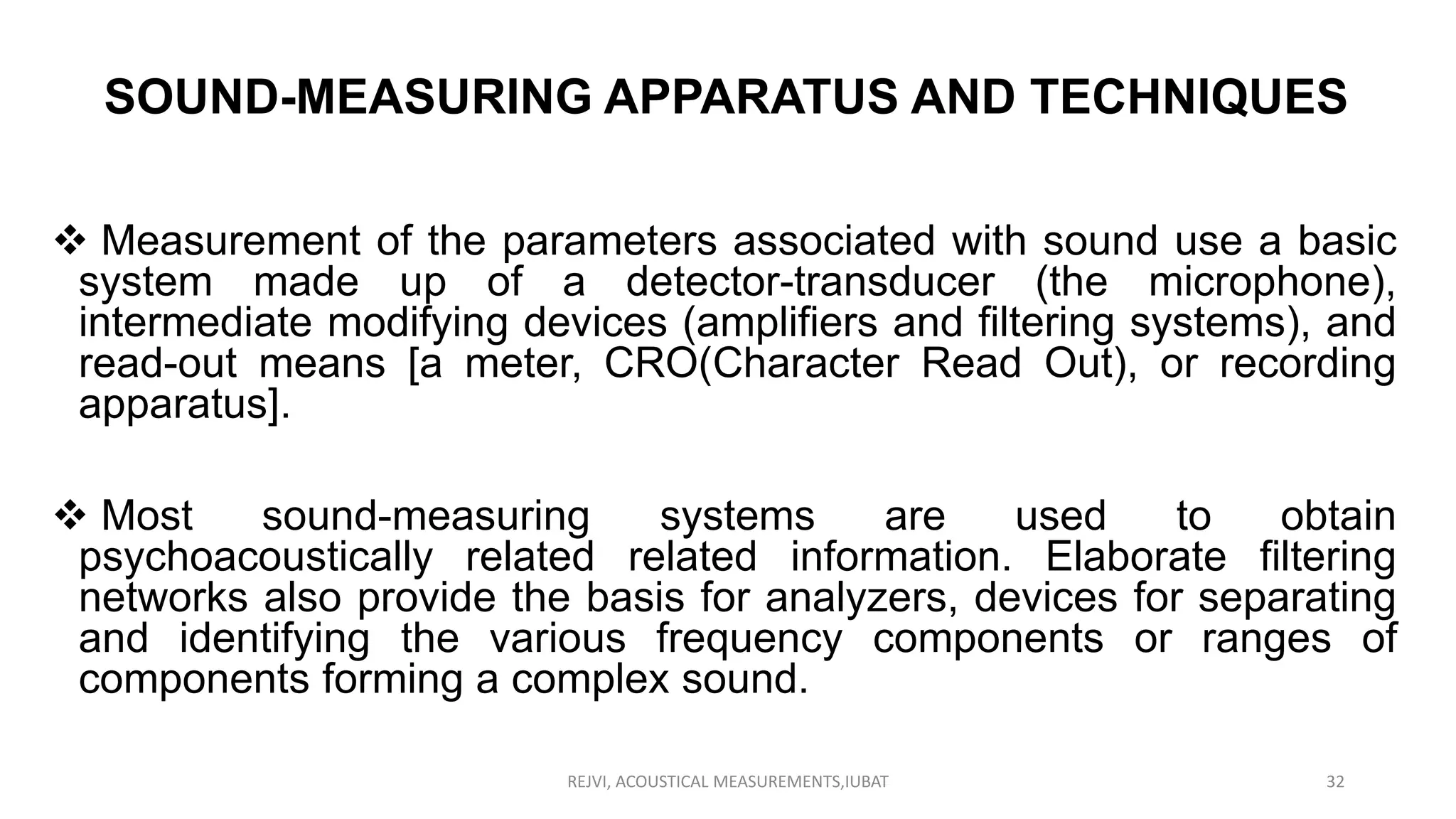 Acoustical Measurements | PPTX