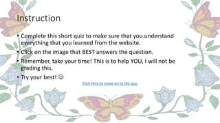 Butterfly life cycle quiz | PPT