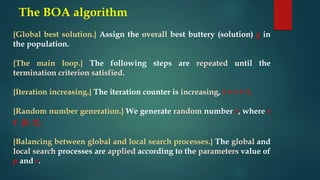 Butterfly optimization algorithm | PPTX
