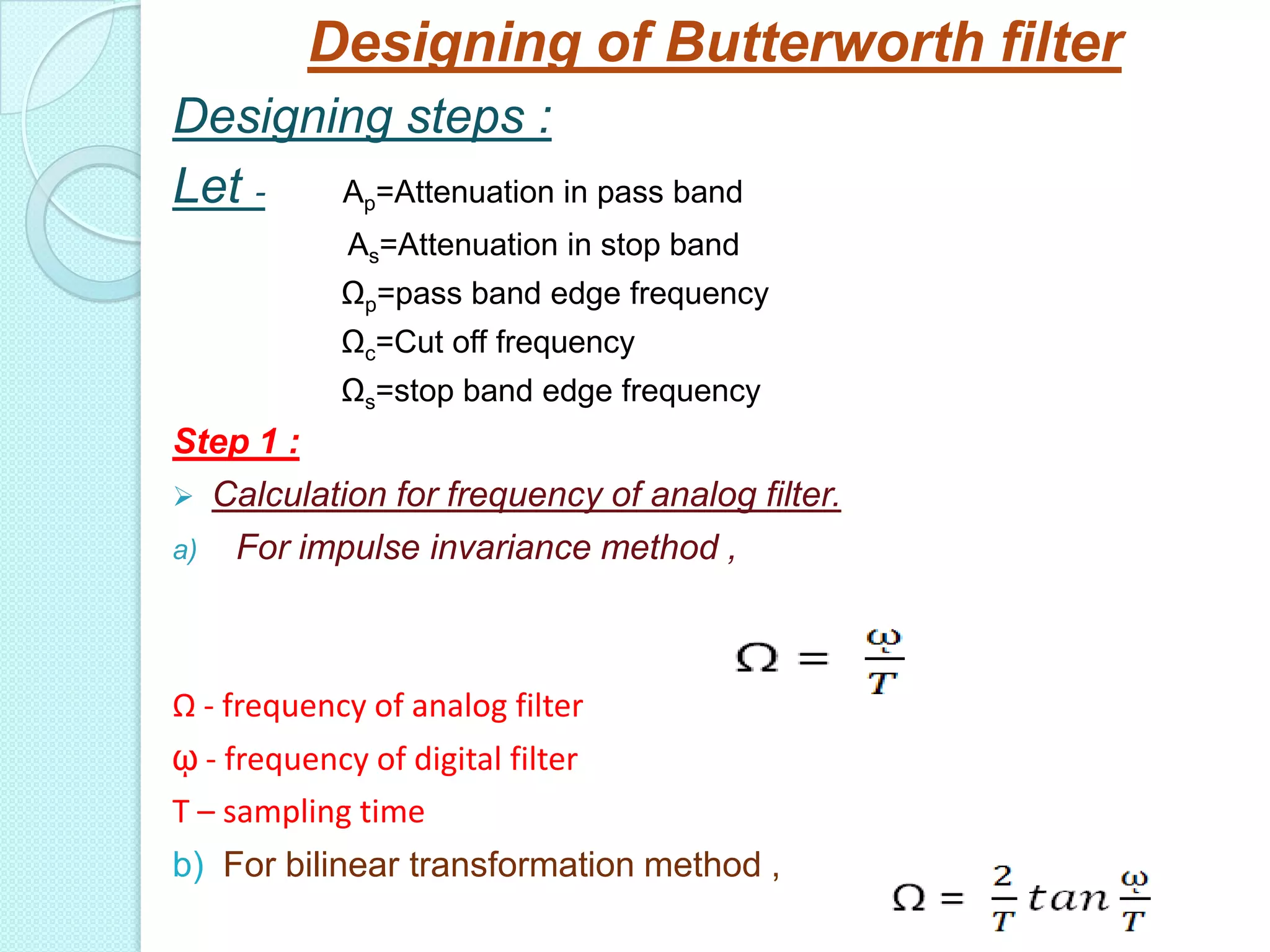 Butterworth filter design | PPTX