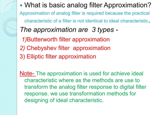 Butterworth filter design | PPTX | Digital Audio | Computer Software ...