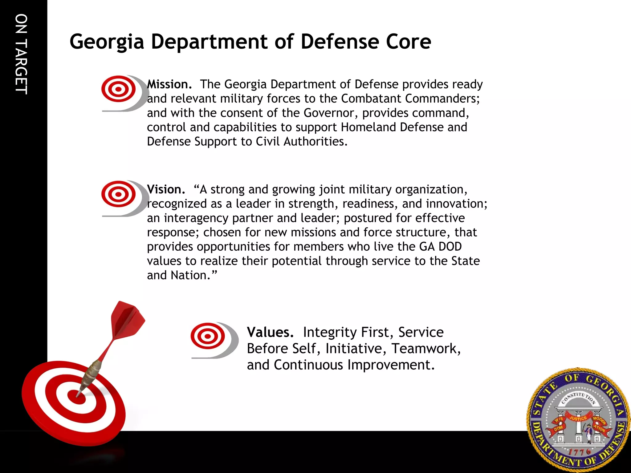 Adjutant General organizational vision - Slides | PPT