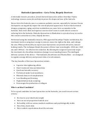 Buttocks Liposuction – Get a Trim, Shapely Derriere