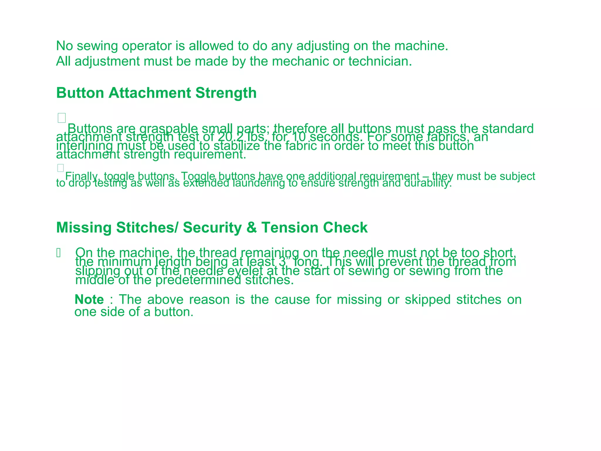 Button control standard operating procedures | DOC
