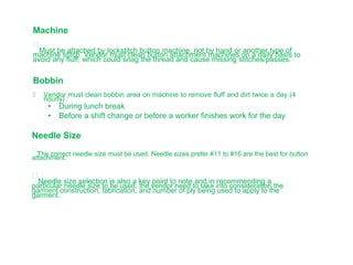 Button control standard operating procedures | DOC